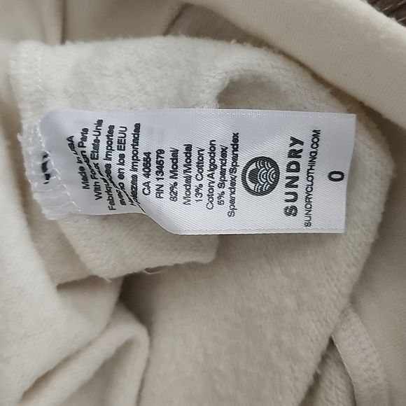 Sundry | Tops | New Sundry 2 Tone Stripe Sweatshirt In Bone | Poshmark